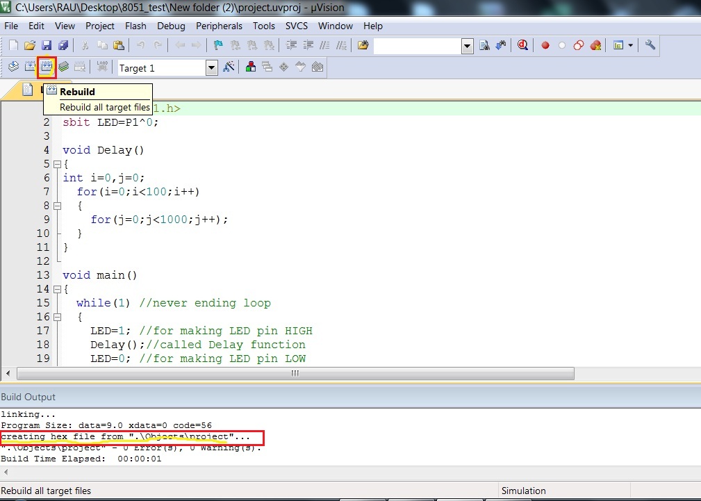 Create Keil Project for 8051 Microcontroller - BINARYUPDATES